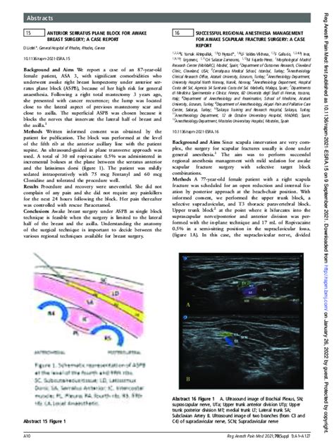 Pdf 15 Anterior Serratus Plane Block For Awake Breast Surgery A Case Report Despoina
