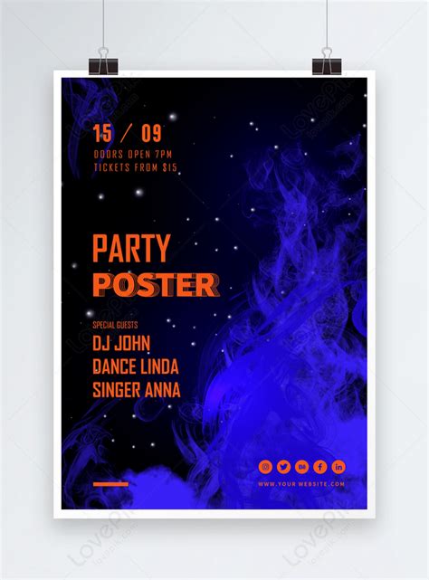 블루 스팀 특수 효과 파티 포스터 이미지 사진 464999734 무료 다운로드