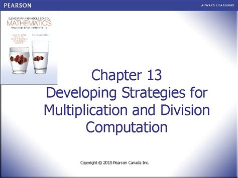 chapter 13 developing strategies for multiplication and division