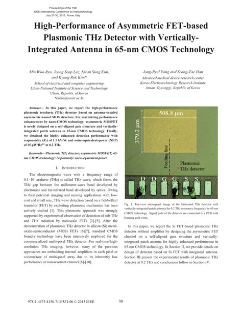 Pdf High Performance Of Asymmetric Fet Based Plasmonic Thz Detector With Vertically Integrated