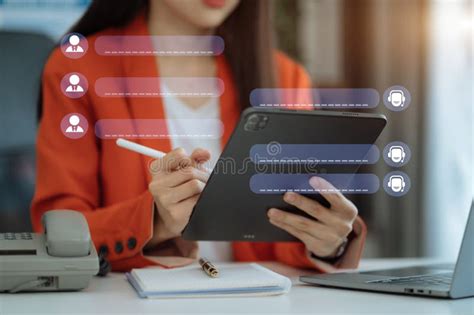 Woman Online Chatting With Ai Chat Bot On Tablet Artificial Intelligence Robot Innovation