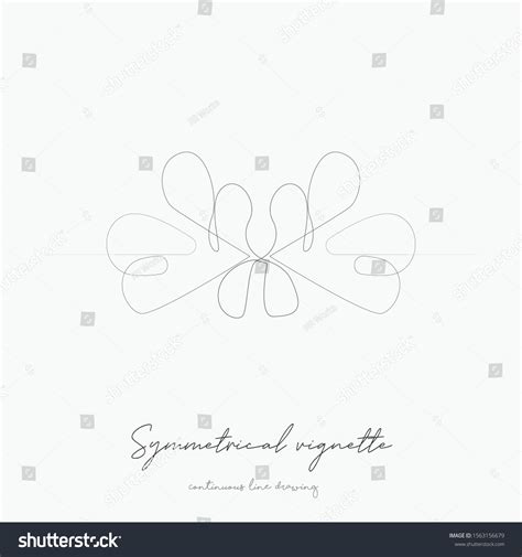 continuous line drawing symmetrical vignette simple stock vector
