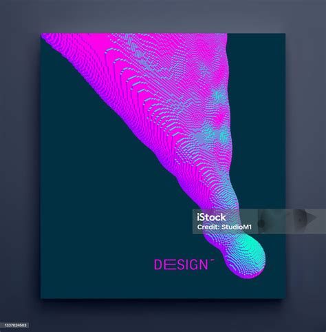 액체 낙하 시뮬레이션 아래로 흐르는 드롭 유체 모양과 추상적 인 다채로운 배너 Voxel Art3d 광고 마케팅 또는 프레젠테이션을 위한 벡터 일러스트레이션 3차원 형태에