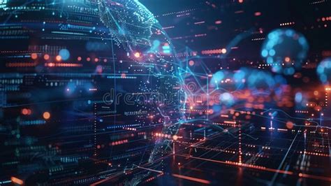 Visualization Of Interconnected Data Points And Secure Networks On A Digital Globe Symbolizing