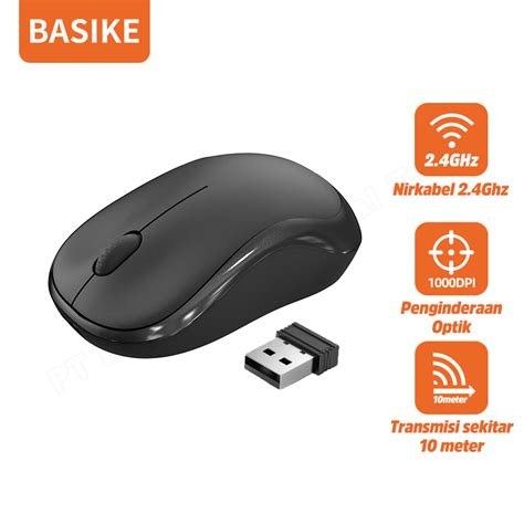 Basike Murah Mouse Wireless 24ghz 1000dpi Wireless Silent Click Ultra Tipis Portable Optical