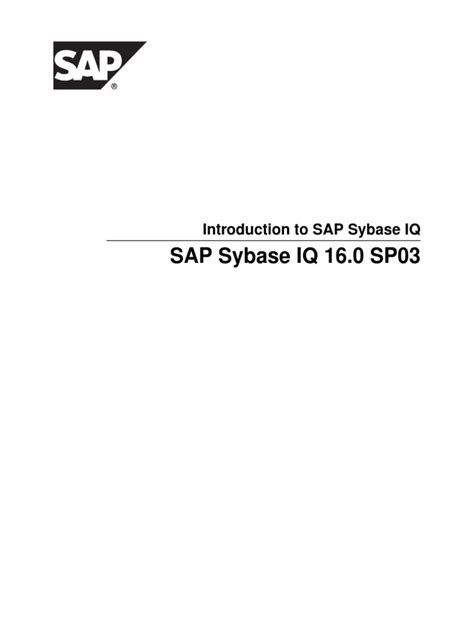 Introduction To Sap Sybase Iq Pdf Database Index Databases