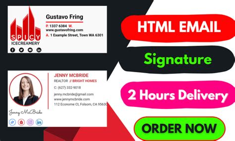 design clickable html email signature outlook signature by mdnas7m