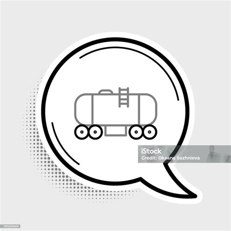 회색 배경에 격리 된 라인 오일 철도 시스터른 아이콘 철도 자동차에 기차 오일 탱크 철도 화물 석유 산업 다채로운 개요 개념 벡터 가솔린에 대한 스톡 벡터 아트 및 기타