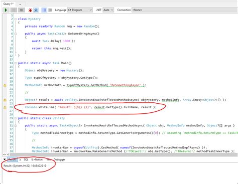 c awaiting a reflected method where the return type is only known at runtime stack overflow