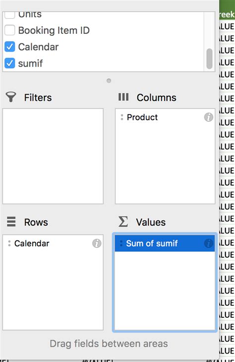 excel pivot table calculated field sumif s between two dates