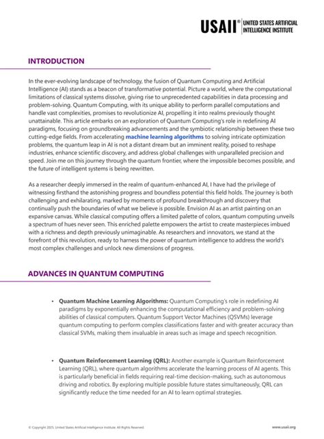 Quantum Computing And Ai Unleashing The Future Usaii® Pdf