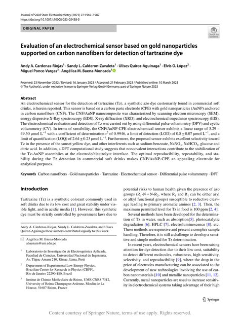 Evaluation Of An Electrochemical Sensor Based On Gold Nanoparticles Supported On Carbon