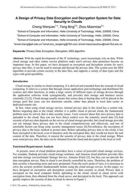 Pdf A Design Of Privacy Data Encryption And Decryption System For Data Security In Clouds