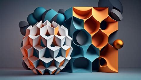 Premium Ai Image Realistic 3d Shapes Background Concept Generative Ai
