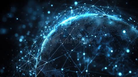 Digital Global Network A Connected World Of Data And Information Technology Abstract Background