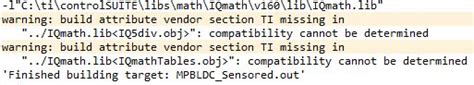 Build Attribute Vendor Section Ti Missing In Iqmathlib C2000 Microcontrollers Forum