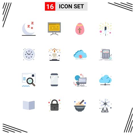 16 Universal Flat Colors Set For Web And Mobile Applications Watch Living Egg Home Fireworks