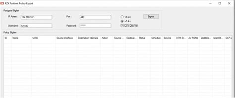 Fortigate Policy Export Tuncay BAŞ Fortinet UTM Firewall ve PHP NET Yazılım Günlüğü
