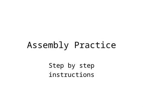 Ppt Assembly Practice Step By Step Instructions Basics Of Constraint