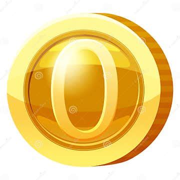 Gold Medal Coin Number 0 Symbol. Golden Token for Games, User Interface Asset Element Stock ...