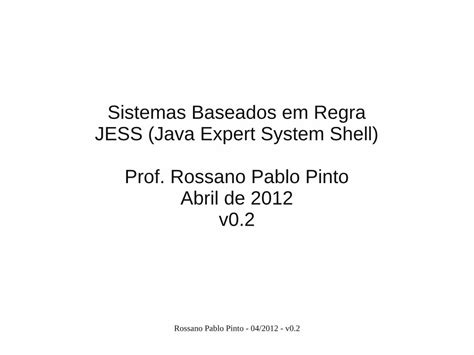pdf sistemas baseados em regra jess java expert system shell