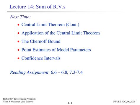 PPT Lecture 14 Sums Of Random Variables MGFs PowerPoint