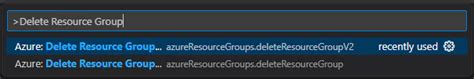 There Are 2 Delete Resource Group Commands In The Command Palette · Issue 470 · Microsoft