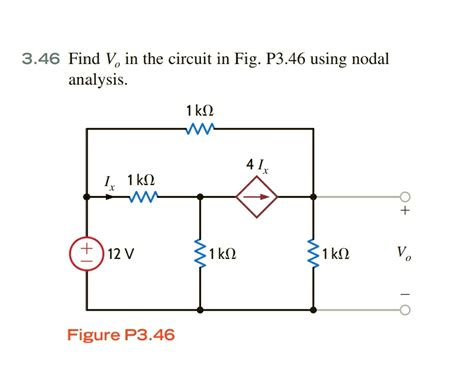 solved 3 46 ﻿find vo ﻿in the circuit in fig p3 46 ﻿using