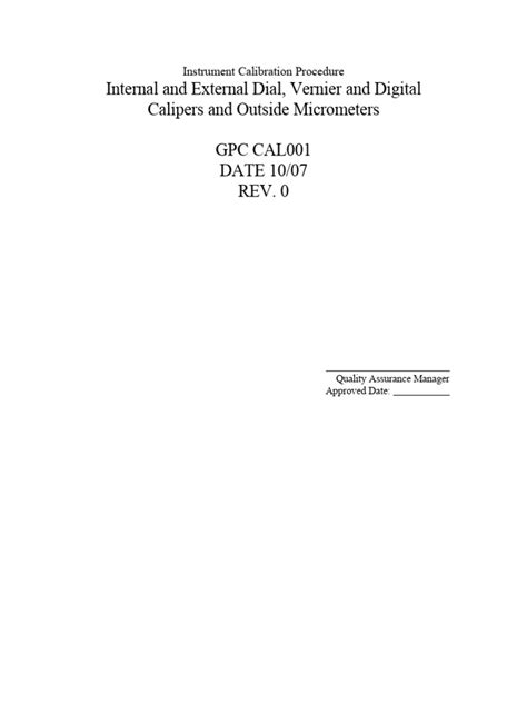 Instrument Calibration Procedure Pdf Metrology Tools