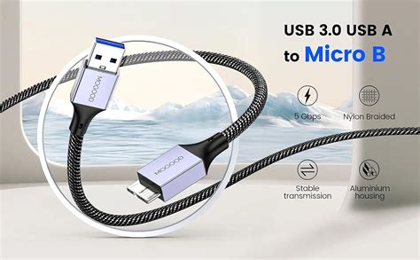 Mogood Hard Drive Cable Micro B To Usb Male Data Cable Usb3 0 To Micro B Cable Compatible With