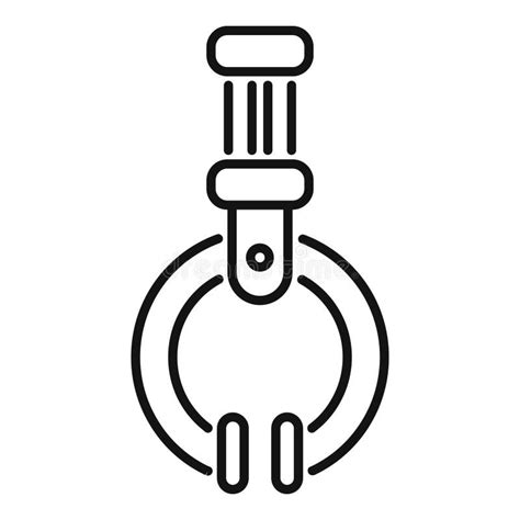 Futuristic Robotic Arm Picking Up Object Line Icon Stock Illustration Illustration Of
