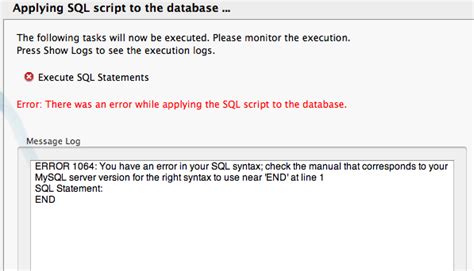MySQL Workbench Error Messages Stack Overflow