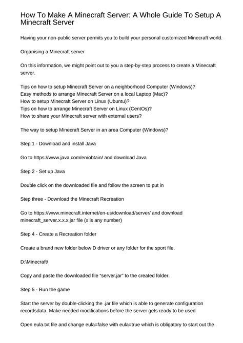 How To Make A Minecraft Server A Complete Information To Setup A How To Make A Minecraft Server A Complete Information To Setup A