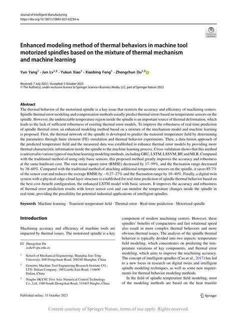 enhanced modeling method of thermal behaviors in machine tool motorized spindles based on the
