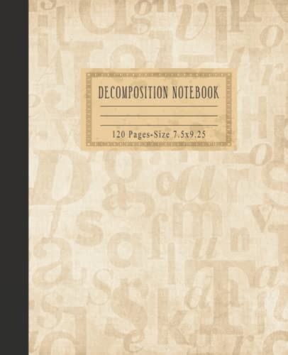 Decomposition Notebook Vintage Numbers Figures Art Cover Notebook Illustrations Notebook
