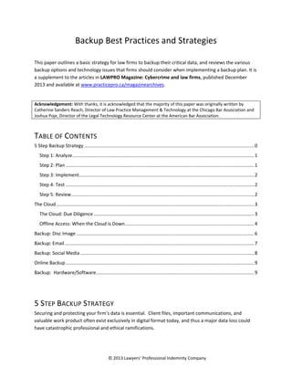 Backup Best Practices And Strategies PDF Data Storage And