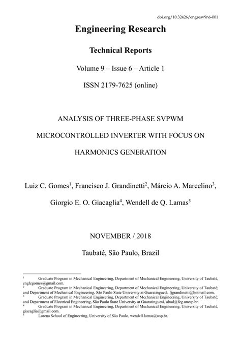 PDF ANALYSIS OF THREE PHASE SVPWM MICROCONTROLLED INVERTER WITH FOCUS ON HARMONICS GENERATION