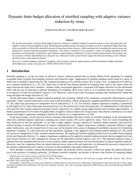 Pdf Dynamic Finite Budget Allocation Of Stratified Sampling With