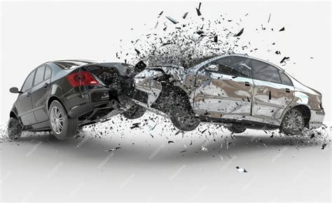 Premium Photo 3d Rendering Of Crashing Into Each Other On A White