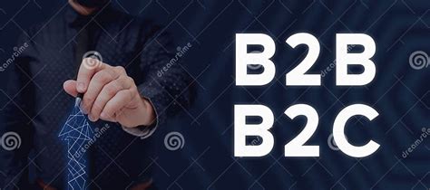 hand writing sign b2b b2c business approach two types for sending