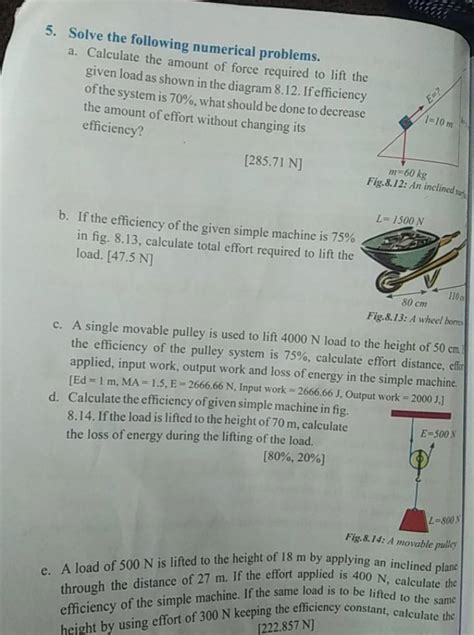 5 solve the following numerical problems a calculate the amount of for