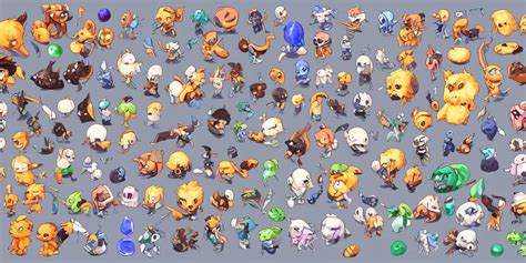 Game Asset Sheet D Sprite Chibi Monsters And Other Stable Diffusion