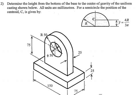 Solved Determine The Height From The Bottom Of The Base Chegg