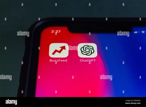 Closeup Openai Chatgpt And Buzzfeed Icons Seen In An Iphone Screen Buzzfeed Announced That To
