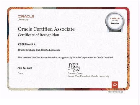 keerthana a on linkedin oracle database sql oraclecertified