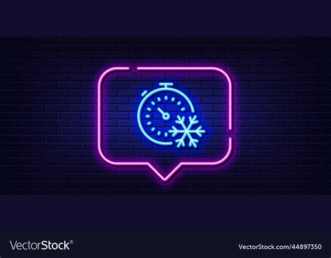 Freezing Timer Line Icon Ac Cold Temperature Sign Vector Image