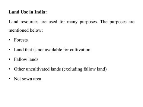 Land Use Pattern In India And How To Conserv The Land Pptx