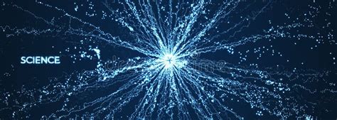 Abstract Art Array With Dynamic Emitted Particles Water Splash Imitation Modern Science And