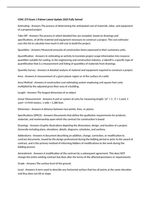 COSC 275 Exam 1 Palmer Latest Update 2025 Fully Solved COSC 275