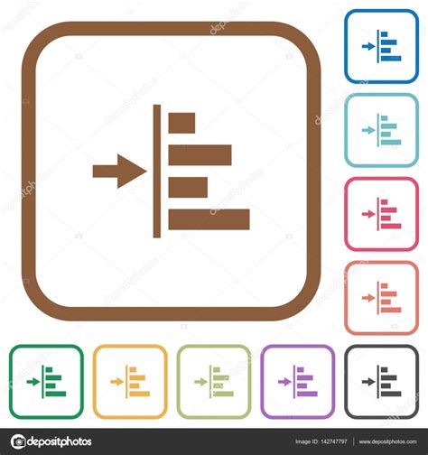 Increase Left Indentation Of Content Simple Icons Stock Vector By ©renegadehomie 142747797